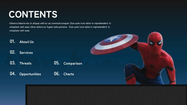 Free Spider man template PowerPoint & Google Slides