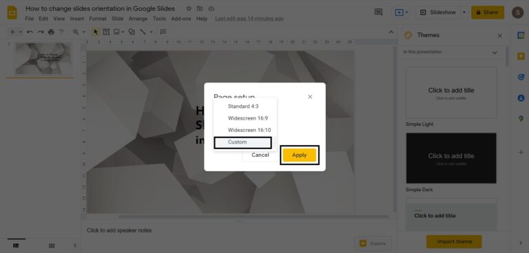 How to Change Slides to Portrait in Google Slides