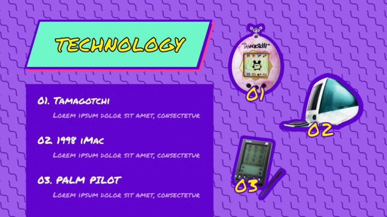 Free 90s Theme PowerPoint Template and Google Slides theme