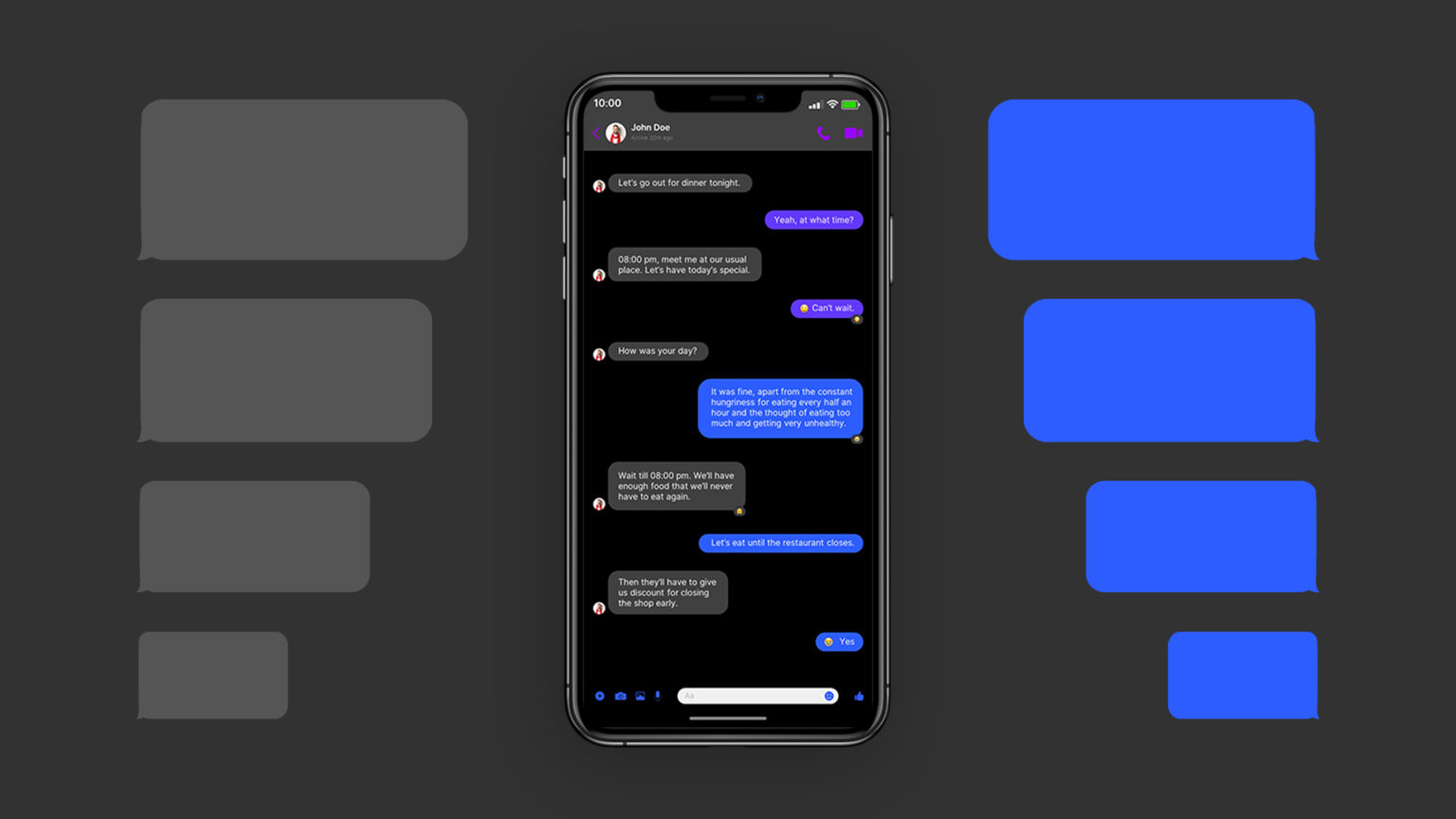 Free iPhone Message Template PowerPoint and Google Slides