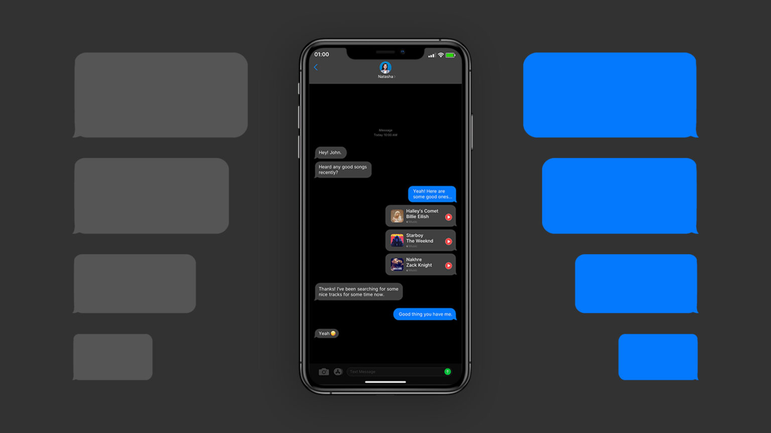 Free iPhone Message Template PowerPoint and Google Slides