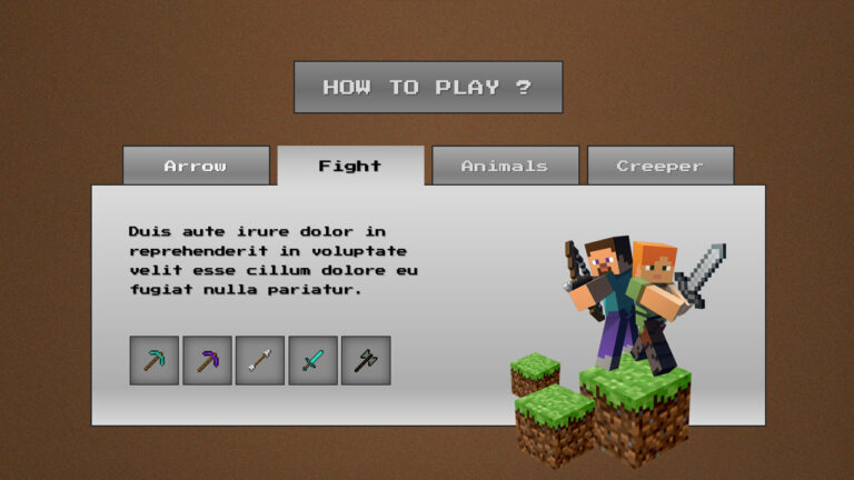 Free Interactive Minecraft Template PowerPoint and Google Slides