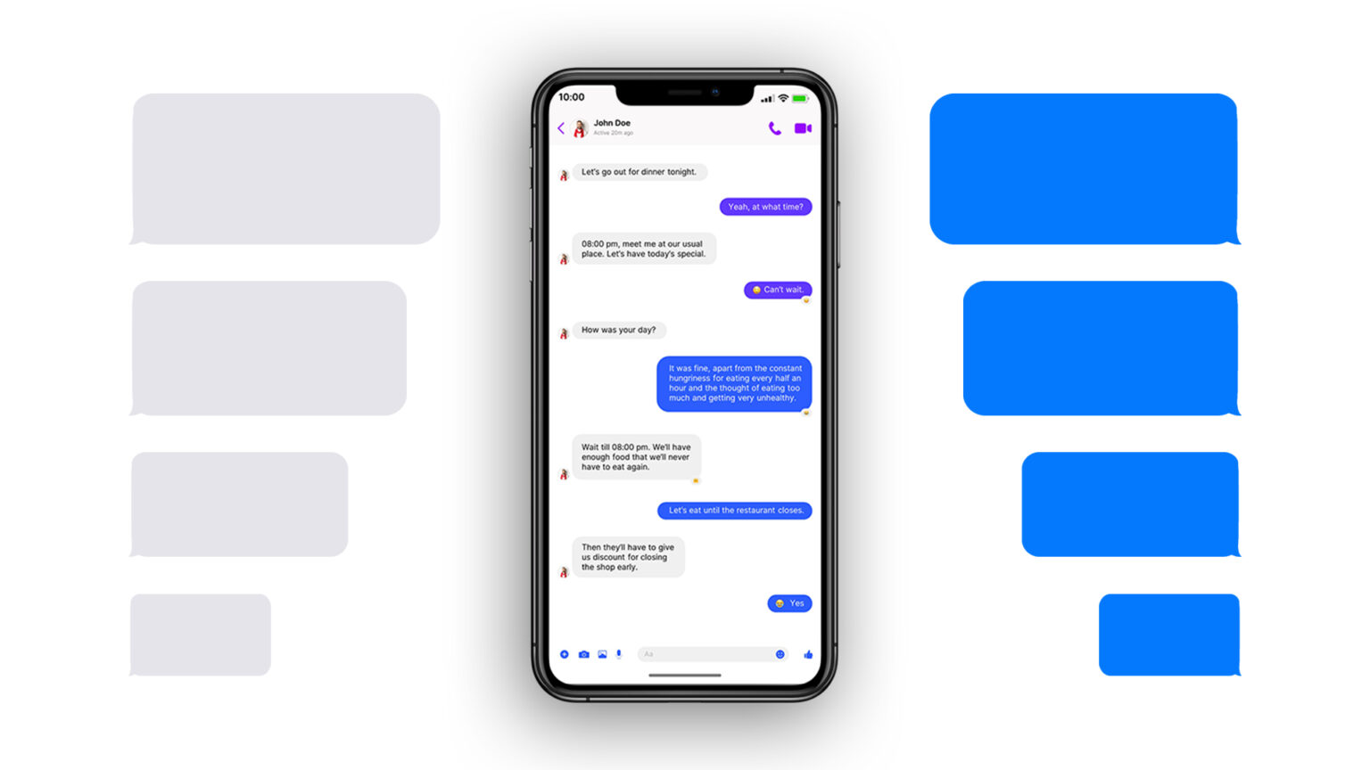 Free iPhone Message Template PowerPoint and Google Slides