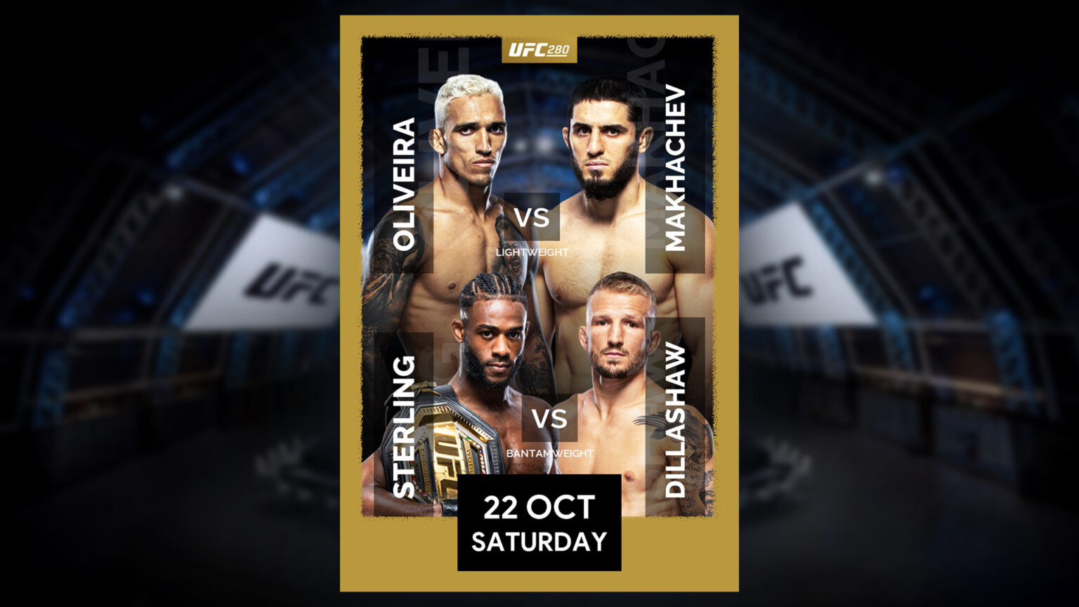 Free UFC 280 Poster Template PowerPoint & Google Slides