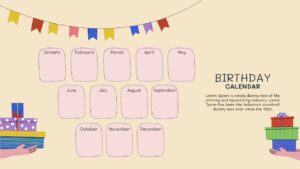 Free Google Slides Birthday Calendar Template PowerPoint
