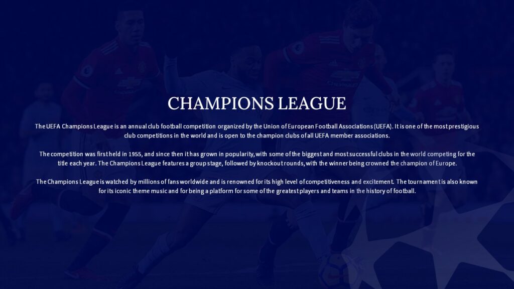 Free UEFA Champions League Template PowerPoint
