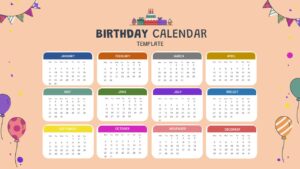 Free Google Slides Birthday Calendar Template PowerPoint