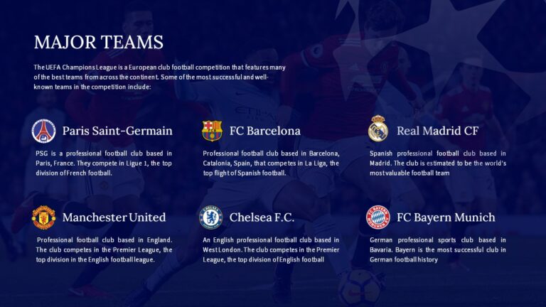 Free UEFA Champions League Template PowerPoint