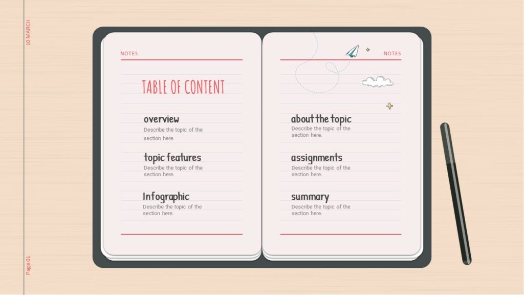Free Digital Notebook Template PowerPoint and Google Slides