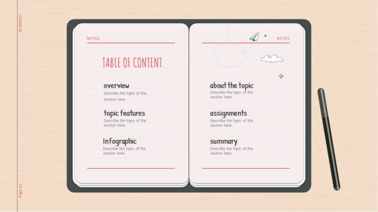 Free Digital Notebook Template PowerPoint and Google Slides