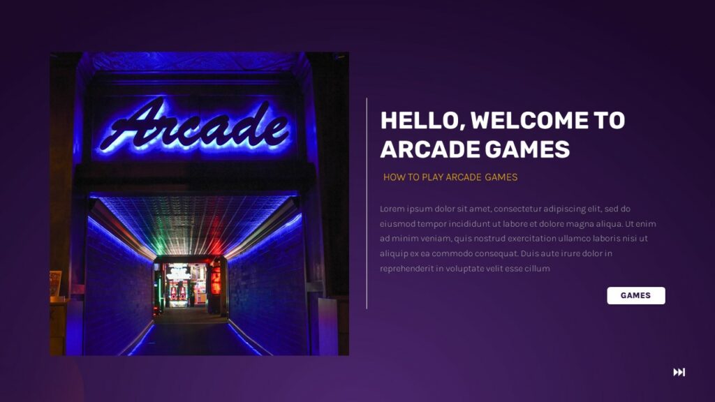Free Google Slides Arcade Game Presentation Template