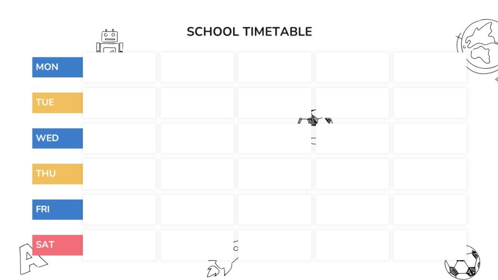 Free School Timetable Template