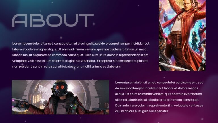 Free Animated Guardians of the Galaxy Template