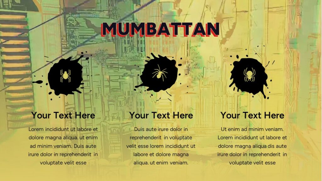 Free Spider verse Glitch Template PowerPoint & Google Slides