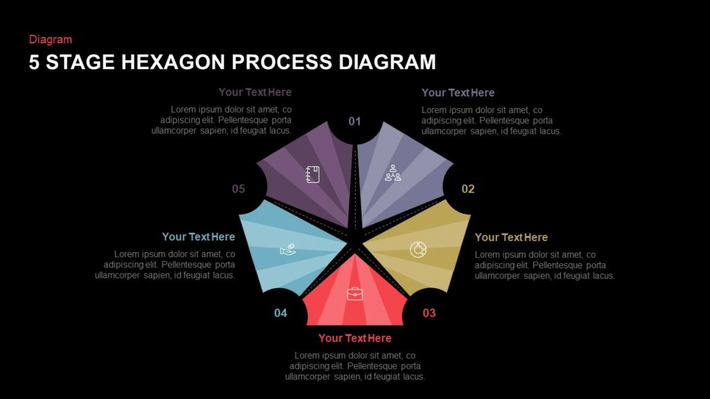 Free 5 Stage Hexagon Process Diagram Template
