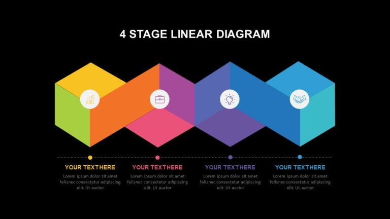 Free 4 Stage Linear Diagram PowerPoint & Google Slides