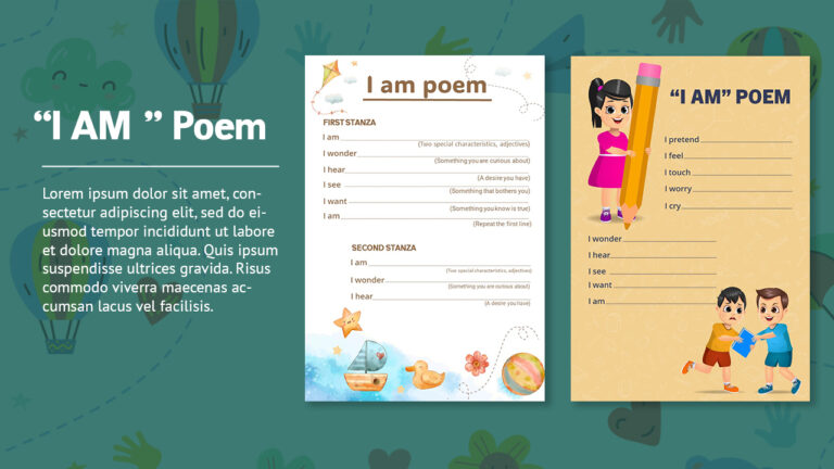 Free Cute I am Poem Template