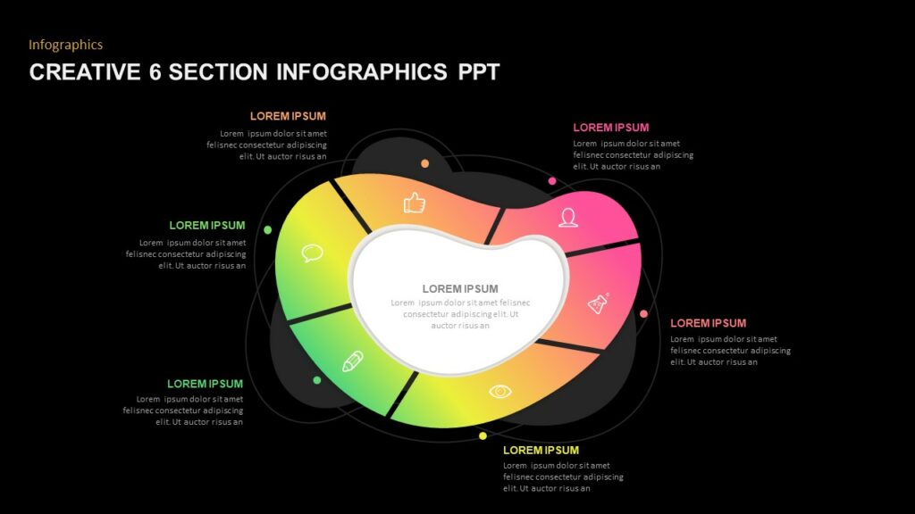 Free Creative 6 Section Infographics PowerPoint & Google Slides