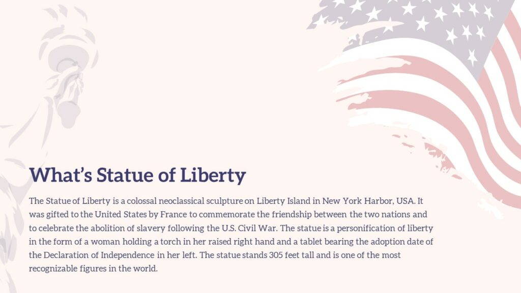Free Statue of Liberty Template PowerPoint & Google Slides