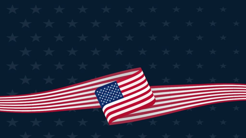 Free American Flag Background PowerPoint Template & Google Slides