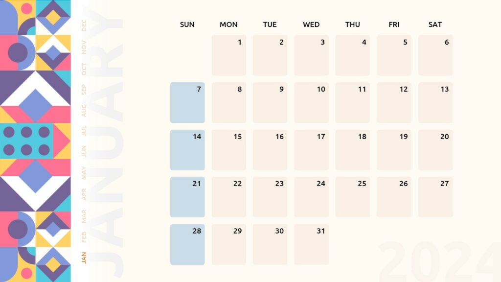 Free Interactive 2024 Calendar Template for PowerPoint & Google Slides
