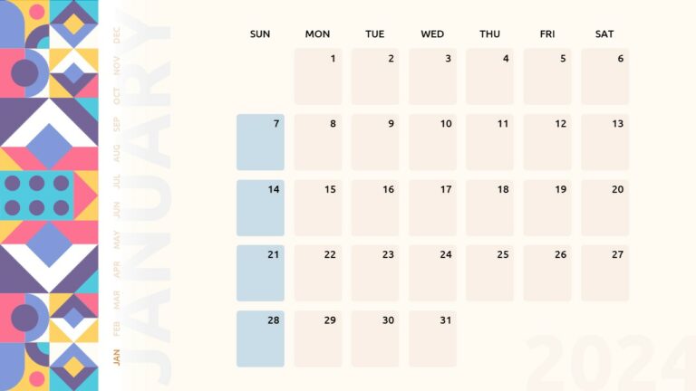 Free Interactive 2024 Calendar Template for PowerPoint & Google Slides
