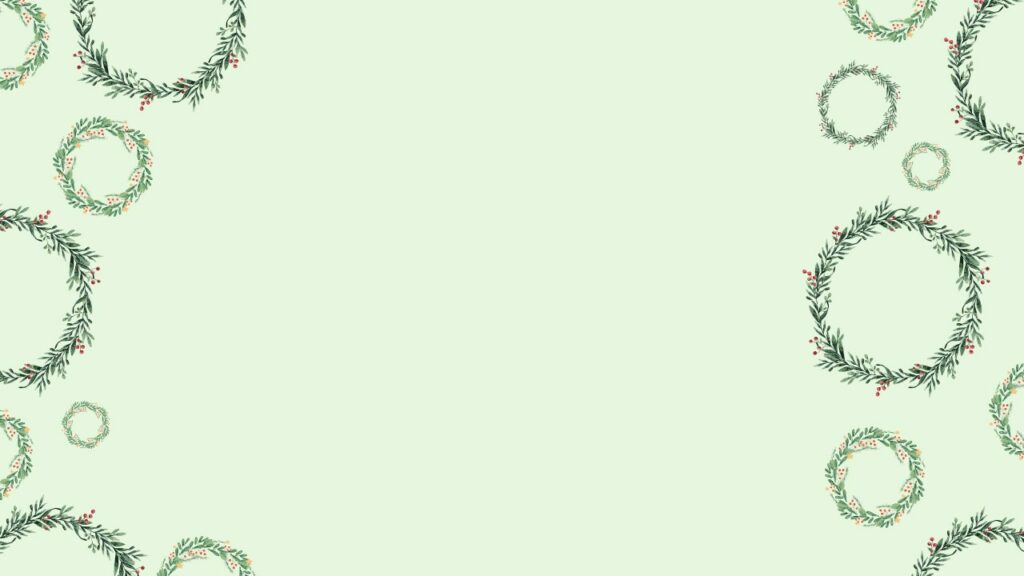 Free Beautiful Christmas Wreath Background PowerPoint & Google slides