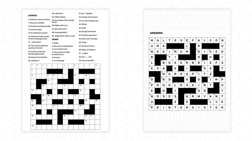 Free Printable Crossword Puzzle Template |PPT & Google Slides