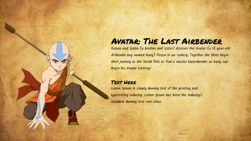 Free Avatar The Last Airbender Anime Template for PPT & Google Slides