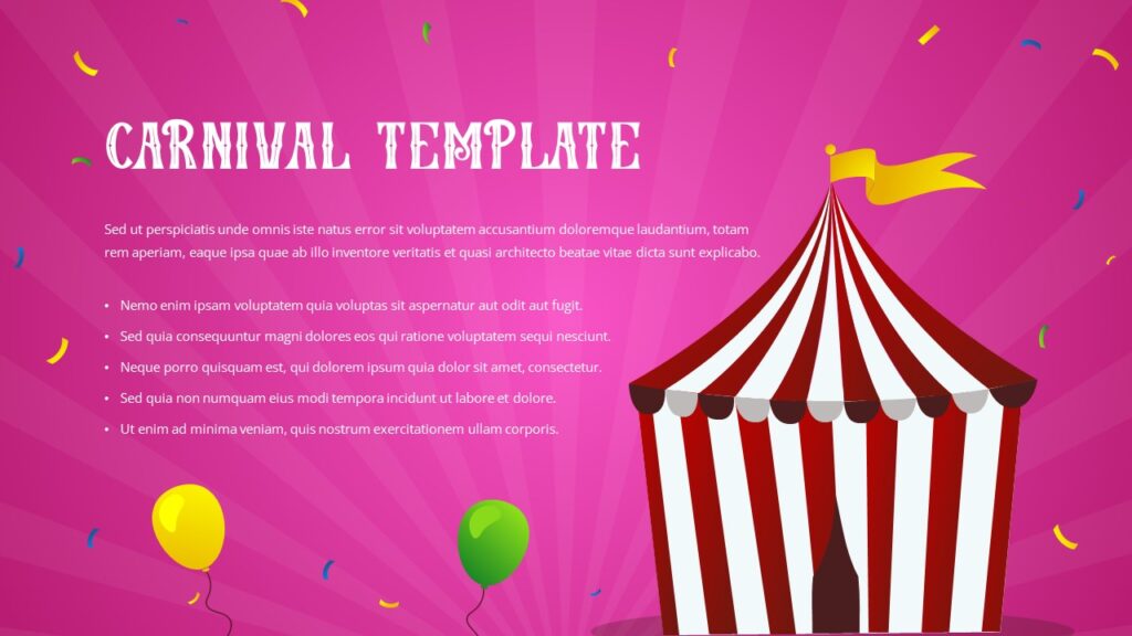 Free Amusing Pink Carnival PowerPoint Template and Google Slides