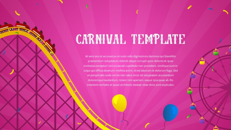 Free Amusing Pink Carnival PowerPoint Template and Google Slides