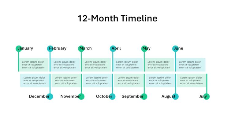 12 Month Timeline PowerPoint Template and Google Slides