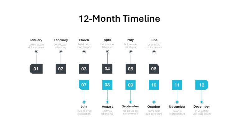 12 Month Timeline PowerPoint Template and Google Slides