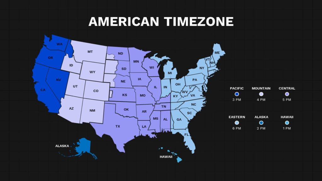 America Time Zone Map | Free PowerPoint & Google Slides