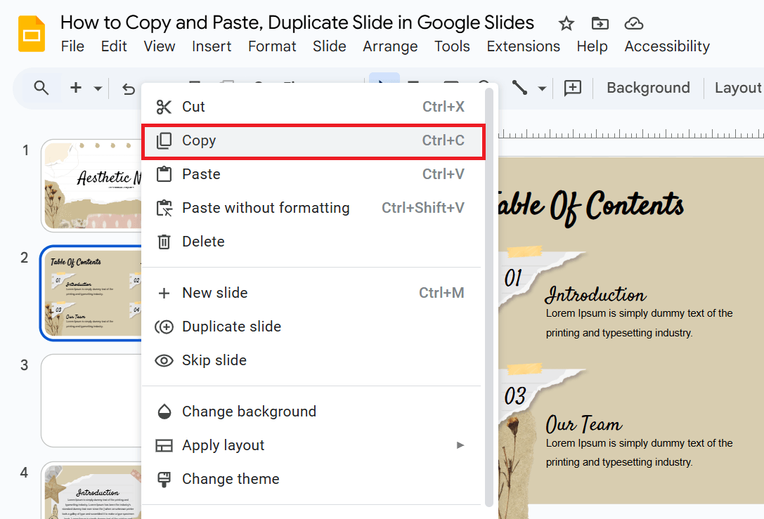 How to Copy, Paste and Duplicate Slides in Google Slides - SlideChef