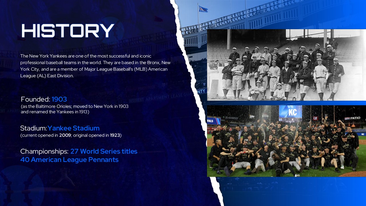 Free New York Yankees Theme PowerPoint & Google Slides - SlideChef