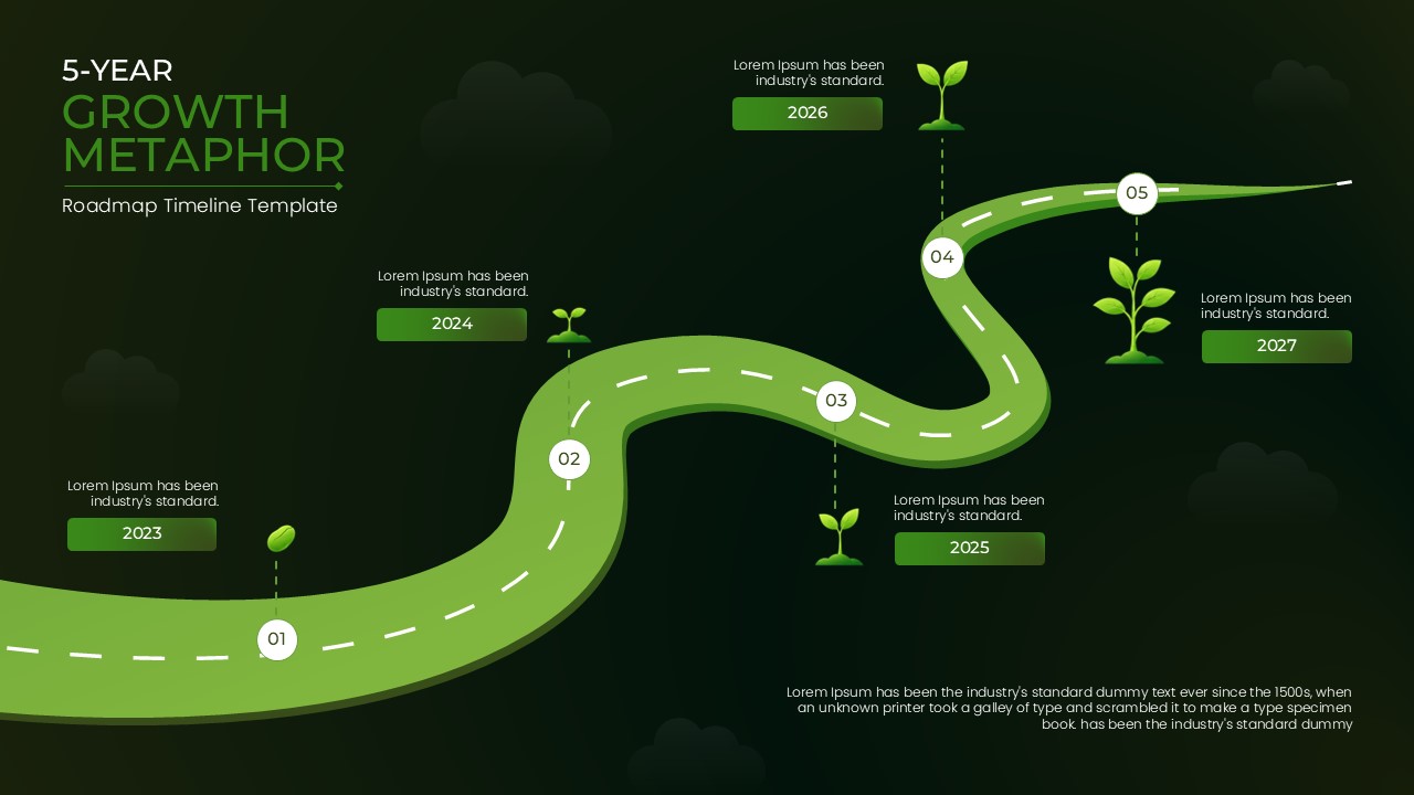 5 Year Growth Roadmap Infographic | PowerPoint & Google Slides