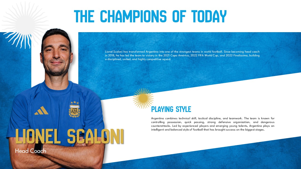 Argentina Football Team Template - Sports PowerPoint Template