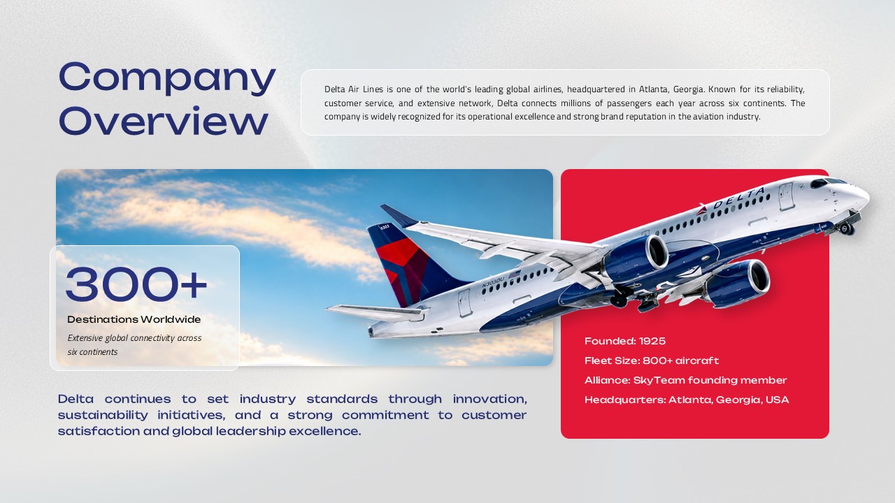 Delta Airlines Theme Template PowerPoint - SlideChef