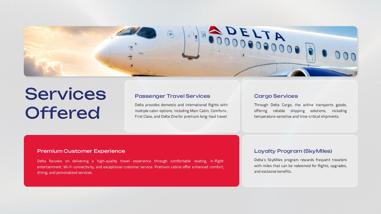 Delta Airlines Theme Template PowerPoint - SlideChef