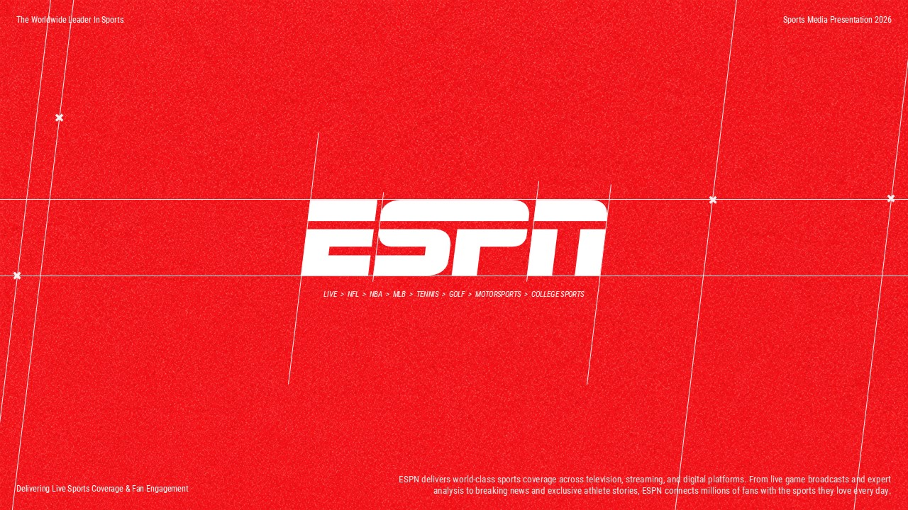ESPN Channel Template | Sports Theme PPT & Google Slides