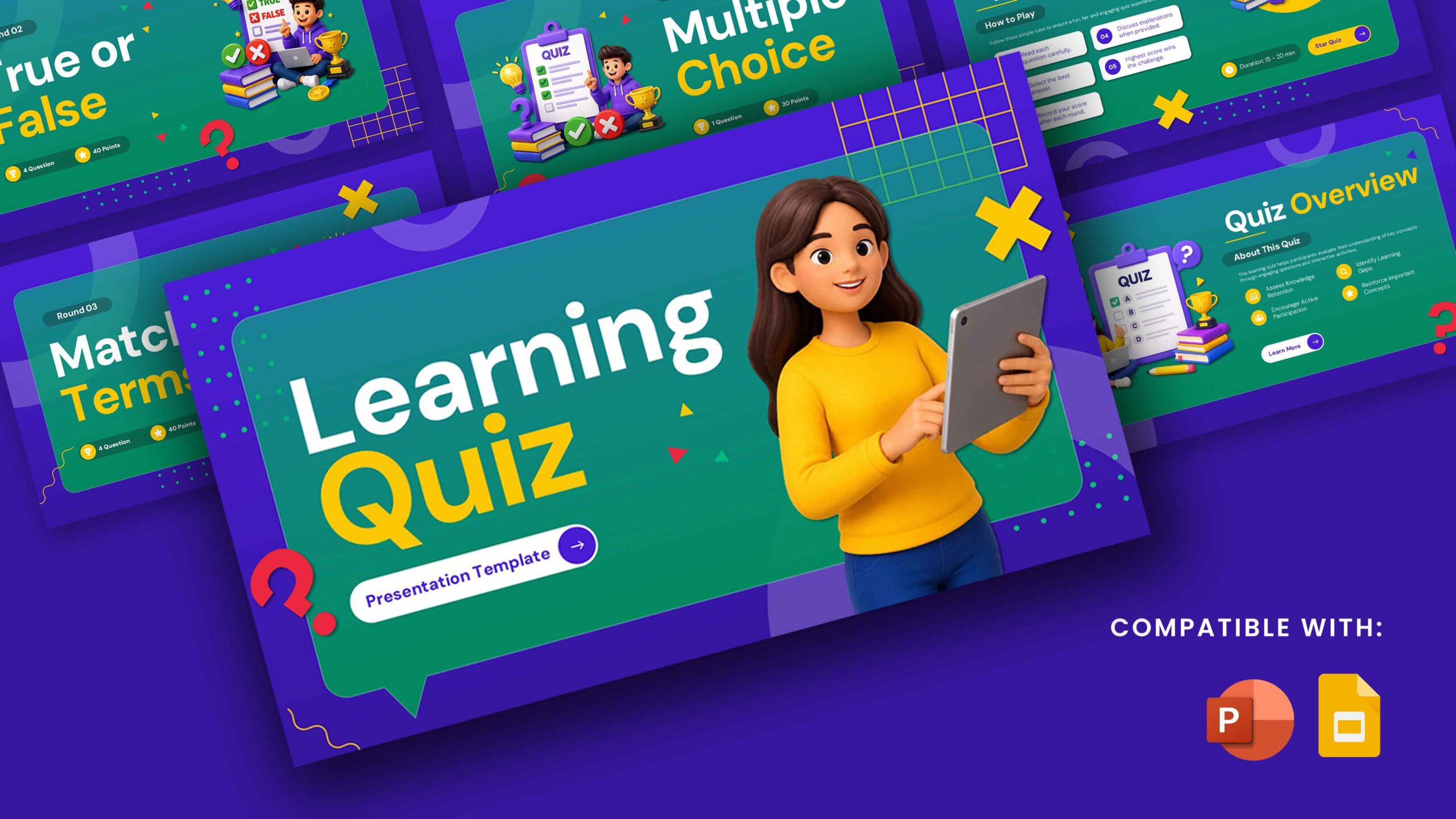 Plantilla de cuestionario de aprendizaje - Plantilla educativa para PPT ...